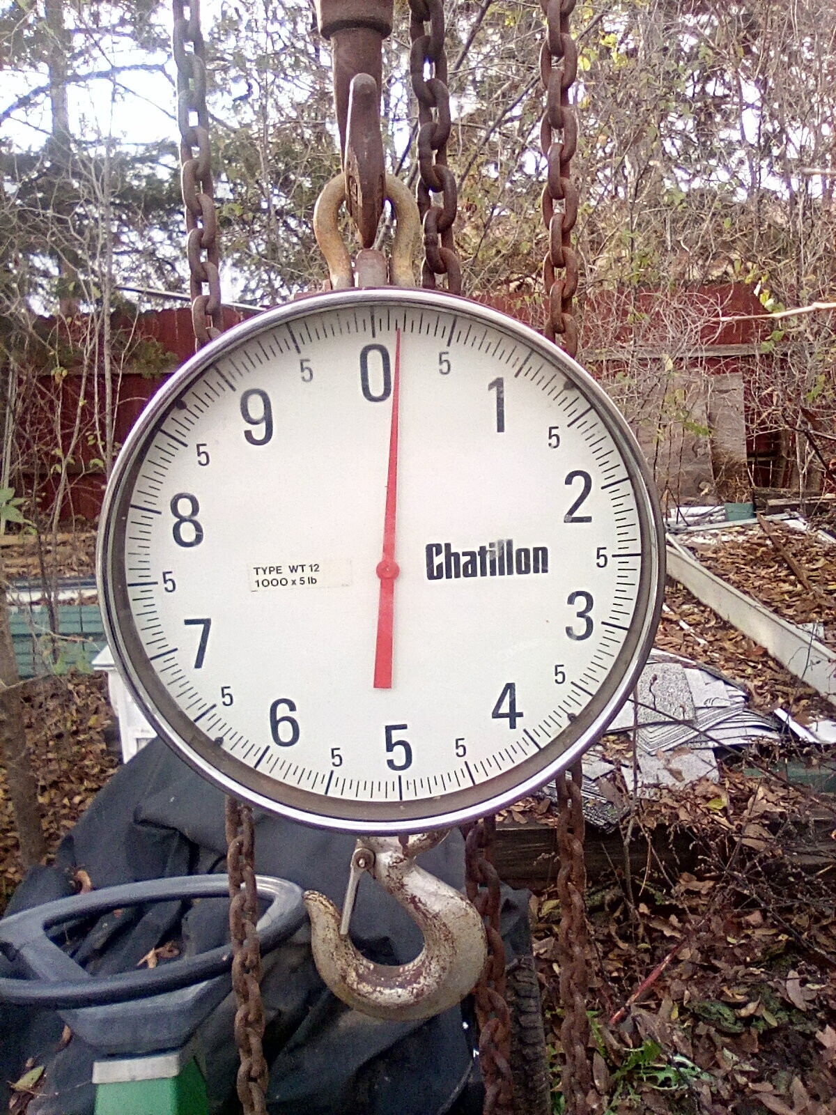 Chatillon WT-12 1000 x 5lbs Hanging Crane Scale Measuring | eBay