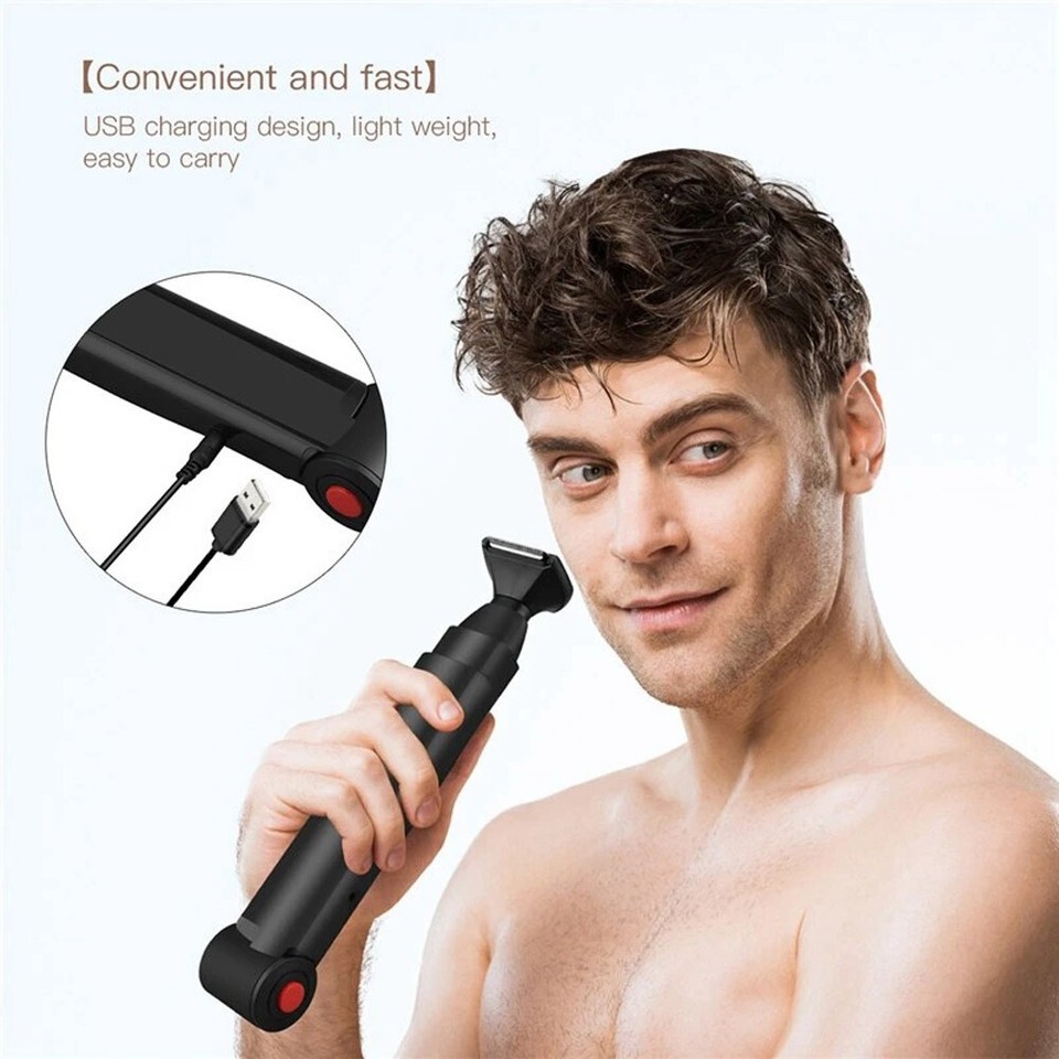 Long Handle Electric Back Shaver For Men Body Hair Removal Razor USB ...