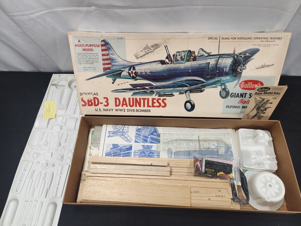 Vintage Guillows balsa model airplane kit 1003 Douglas SBD-3 Dauntless ...