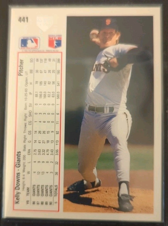 Kelly Downs "San Francisco Giants". 1991 Upper Deck Baseball Card #441 ...