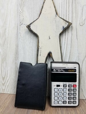 Vintage Teal Memory 826 Electronic Math Calculator Pocket Protector ...