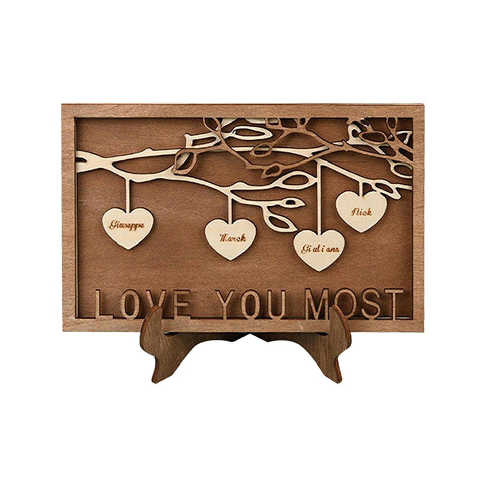 Wooden Family Tree Kit Set with hearts Craft Blank Shapes Wedding ...