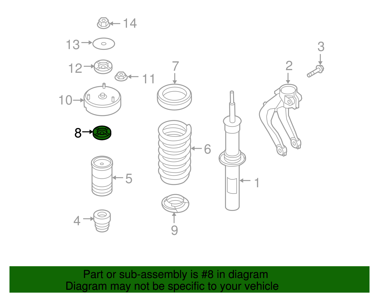 Genuine BMW Strut Mount Support - Front Lower 31336776389 for sale ...