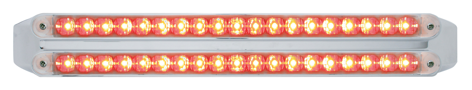 Dual 19 LED 12" Reflector Stop, Turn & Tail Light Bars - Red LED/Clear ...
