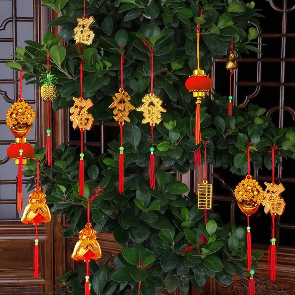 6/20/30Pcs Spring Festival Chinese Knot Hanging Pendant Dragon New Year ...