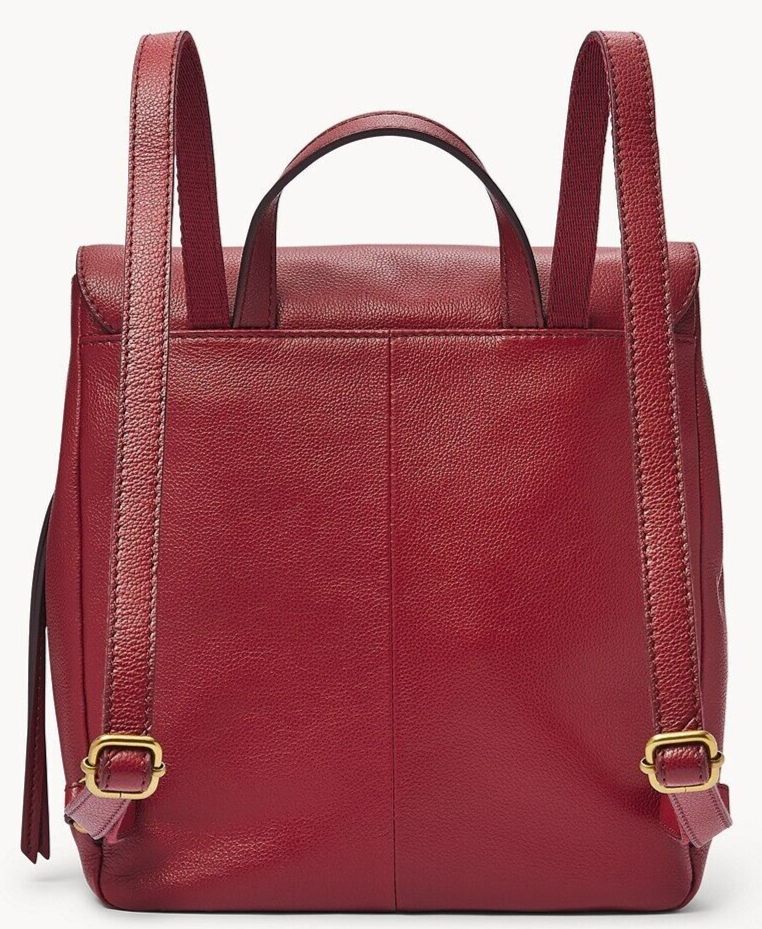 Fossil Claire Dark Red Leather & Suede Backpack SHB3045627 NWT $200 ...