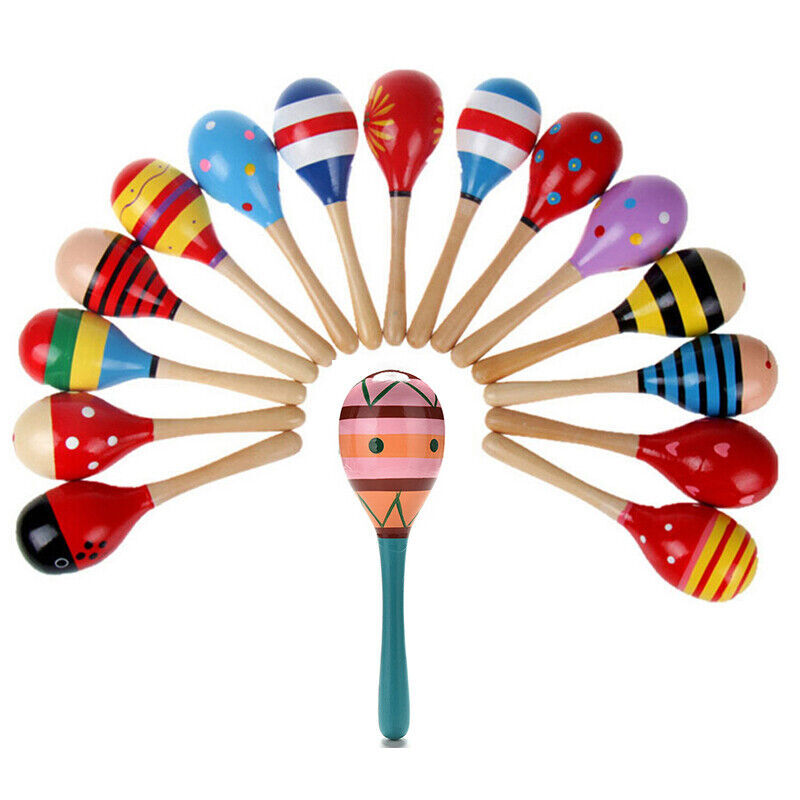 Wooden Maraca Wood Rattles Kids Percussion Musical Hand Instrument ...
