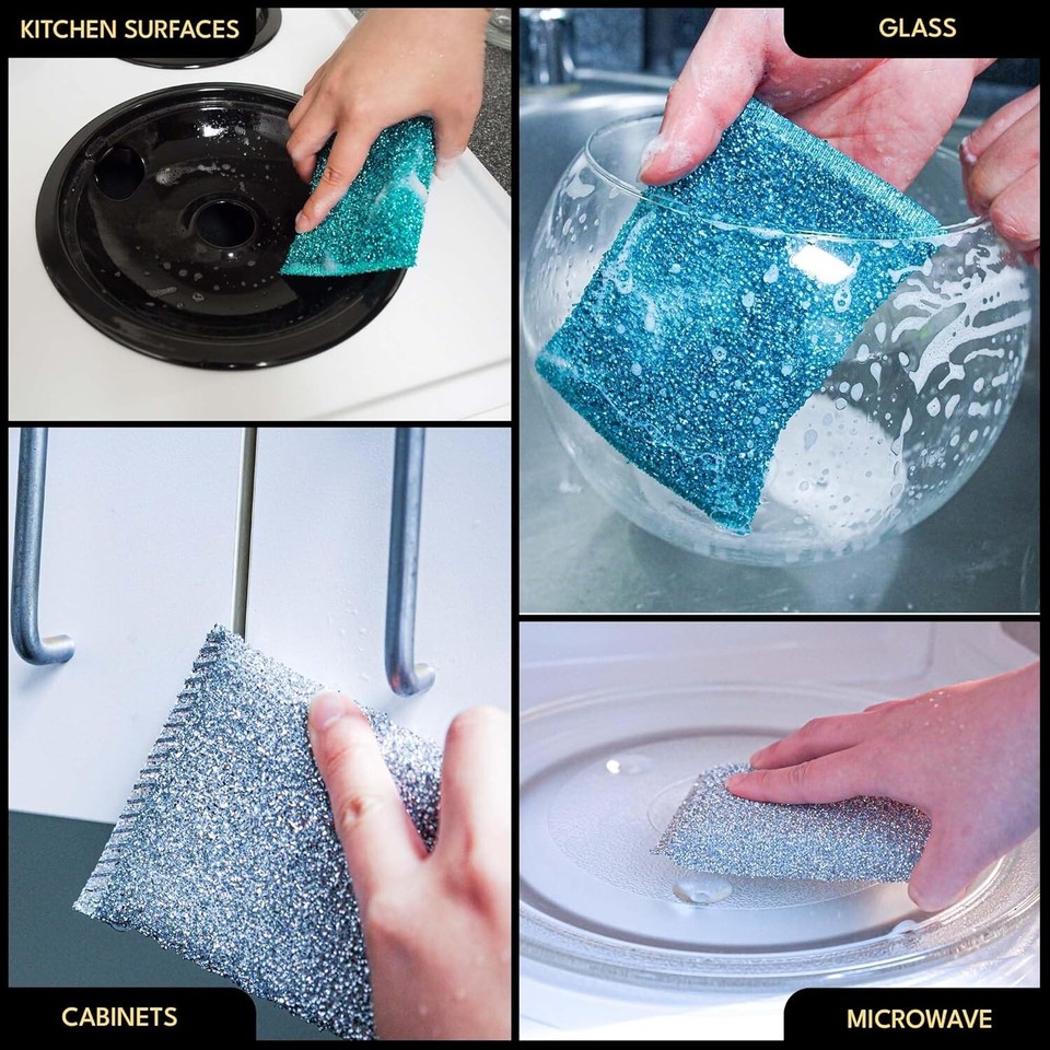 Cleanpot Pot Cleaner Non-Scratch Teflon Scrubber Luster Sponge (Package ...