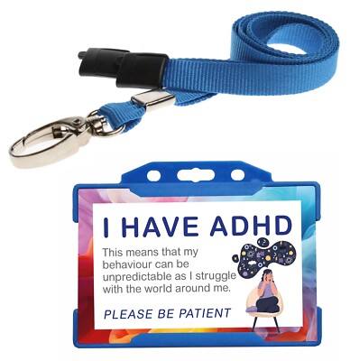 ADHD Badge & Lanyard ADHD Awareness I Have ADHD Badge Hidden Disability ...