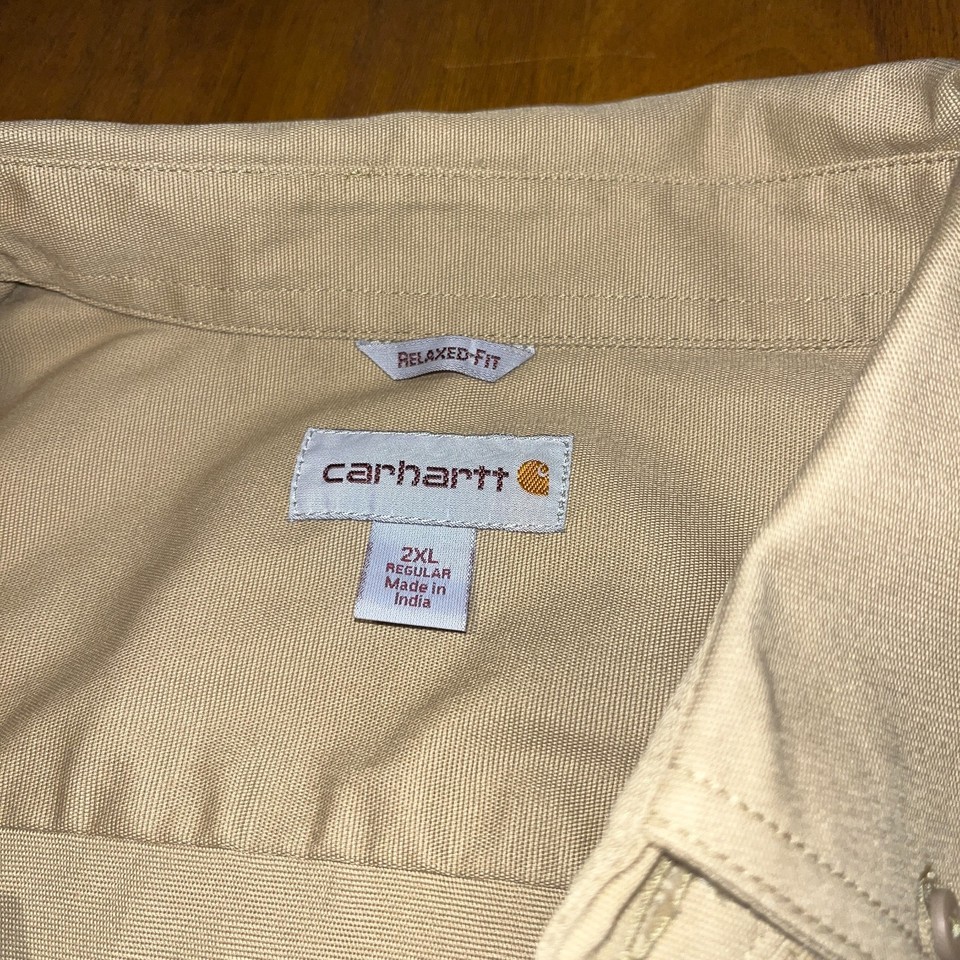 Carhartt Men's 102538 253 Dark Khaki Long Sleeve 2XL Corteva ...