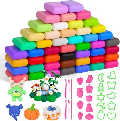 48PCS Air Dry Clay Modeling Clay Kit with Tools Moulds Kids Gift | eBay UK