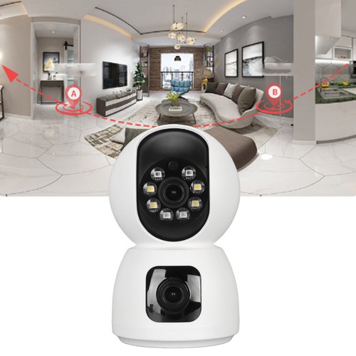 Indoor Camera Dual Lens 2K Full HD Night Vision Two Way Audio Motion ...