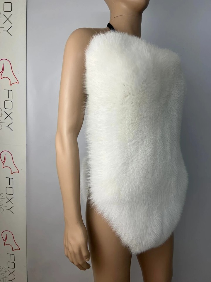 Fox Fur bodysuit White Shadow blue fox/Black Rex rabbit with outvert ...