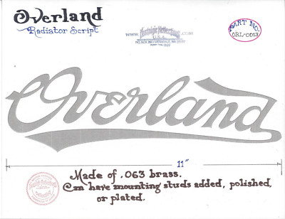 Overland Radiator Script - Brass | eBay