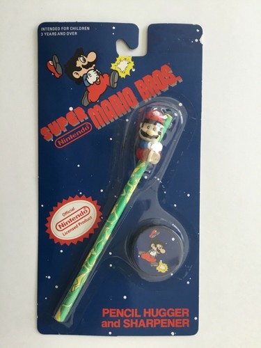 Super Mario Bros. Hugger and Sharpener 1989 Sealed on Card Rare ...