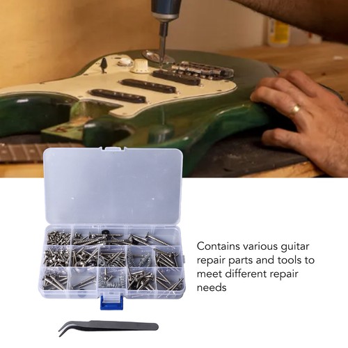 (Silver)Guitar Repair Screw Kit Electric Acoustic Guitar Mounting ...