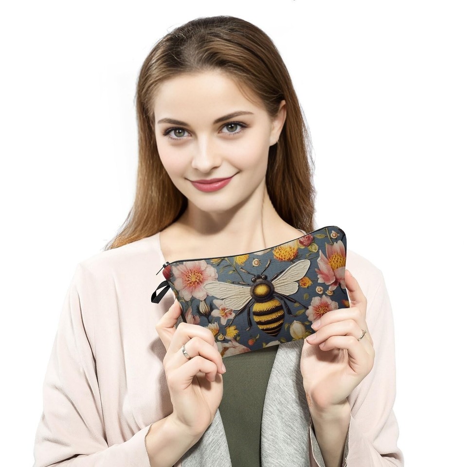 Bee Makeup Bag for Women Travel Cosmetic Organizer Bag Teacher ...
