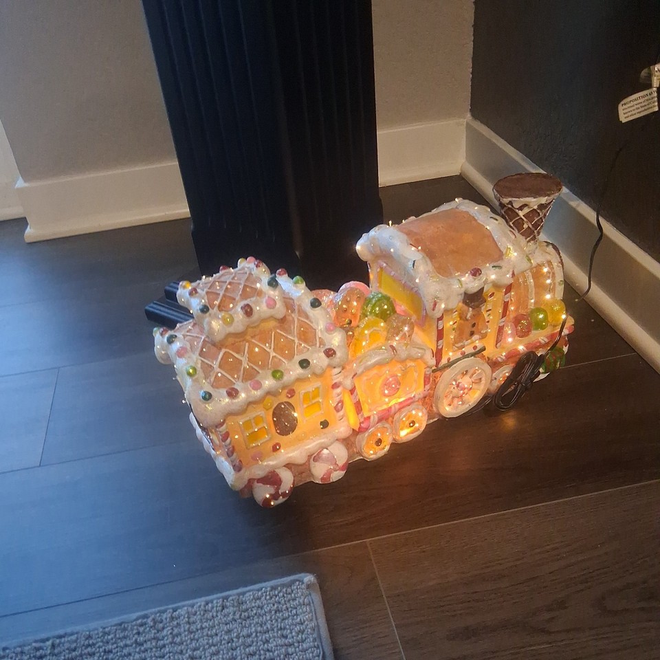 Christmas 1990s Cracker Barrel Gingerbread Train Fiber Optic Light Up ...