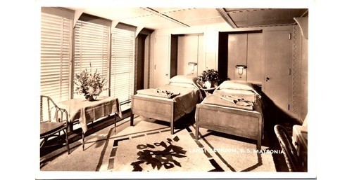 SS Matsonia Lanai Bedroom Interior Postcard RPPC 1930s Ocean Liner ...