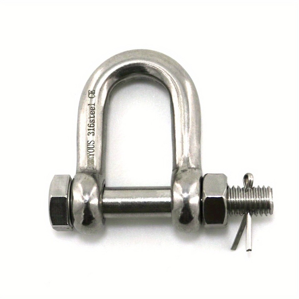 4pc M8 Stainless Steel 316 Rigging Shackle D Ring Clevis Shackle ...