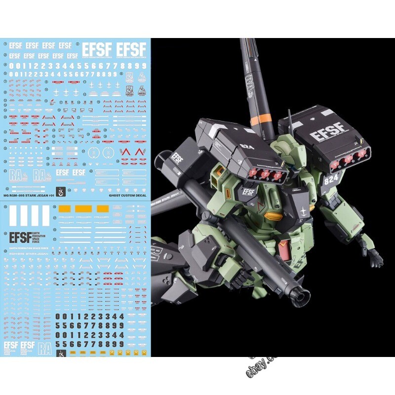 for MG 1/100 RGM-89S Stark Jegan PB Water Slide UV Light-Reactive Decal ...