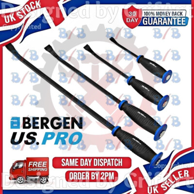 4PC HEAVY DUTY SET OF CROW BARS JEMMY PRY LEVER WRECKING PULLER TOOL ...