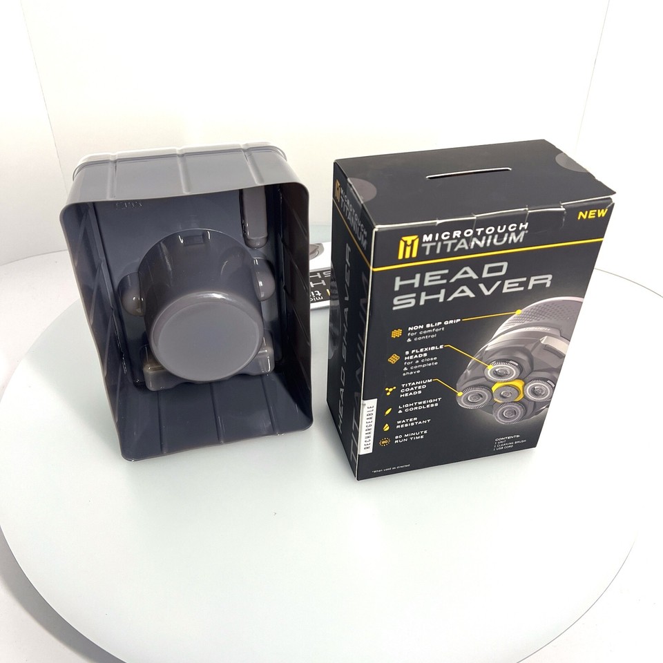 Microtouch Titanium Electric Head Shaver - Rechargeable Head and Face ...