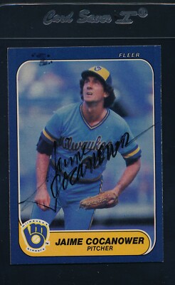 1986 Fleer #483 Jaime Cocanower Brewers Signed Auto *29496 | eBay