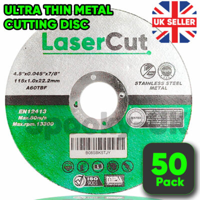 50 X ULTRA THIN METAL CUTTING SLITTING DISCS 115mm 4.5 INCH FOR ANGLE ...