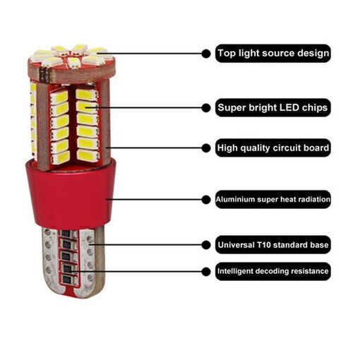 LED Car Canbus Error Free Wedge Light Bulb Lamp T10 501 194 W5W 3014 57 ...