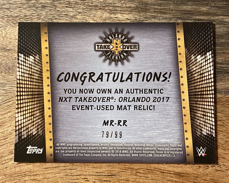 Ruby Riots 2018 WWE Road Wrestlemania NXT Takeover: Orlando 2017 Mat ...