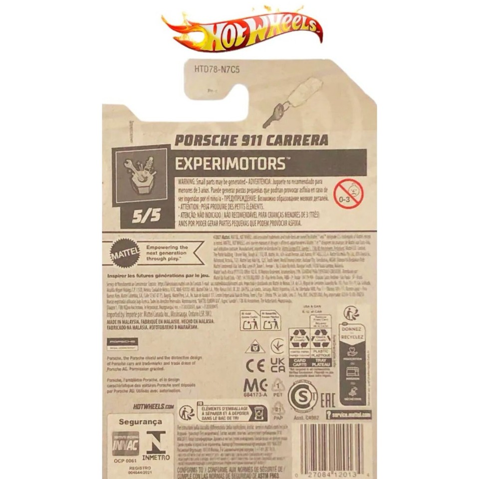 HOT WHEELS PORSCHE 911 CARRERA KEYCHAIN WHITE 2024 Series EXPERIMOTORS ...