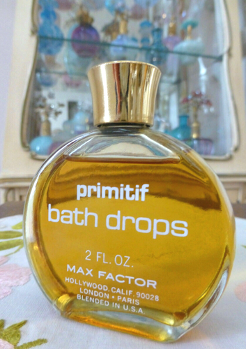 VTG 1960s Max Factor PRIMITIF Bath Drops Perfume Oil 2 Oz 60ml with ...