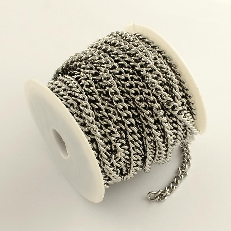 Stainless Steel 304 Curb Chain 6mm x 4mm Jewellery Making STA26 | eBay UK