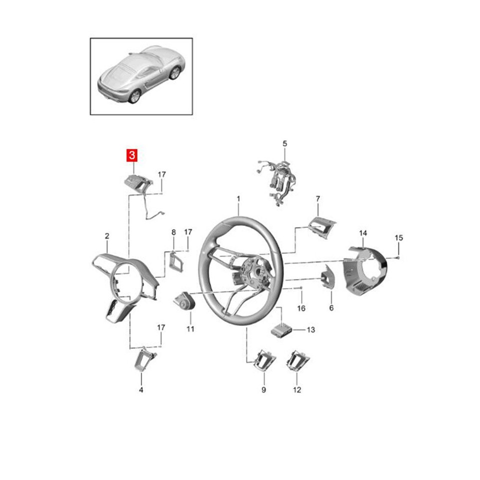For Porsche 911 (991) 2016-2019 Multi Function Steering Wheel Control ...