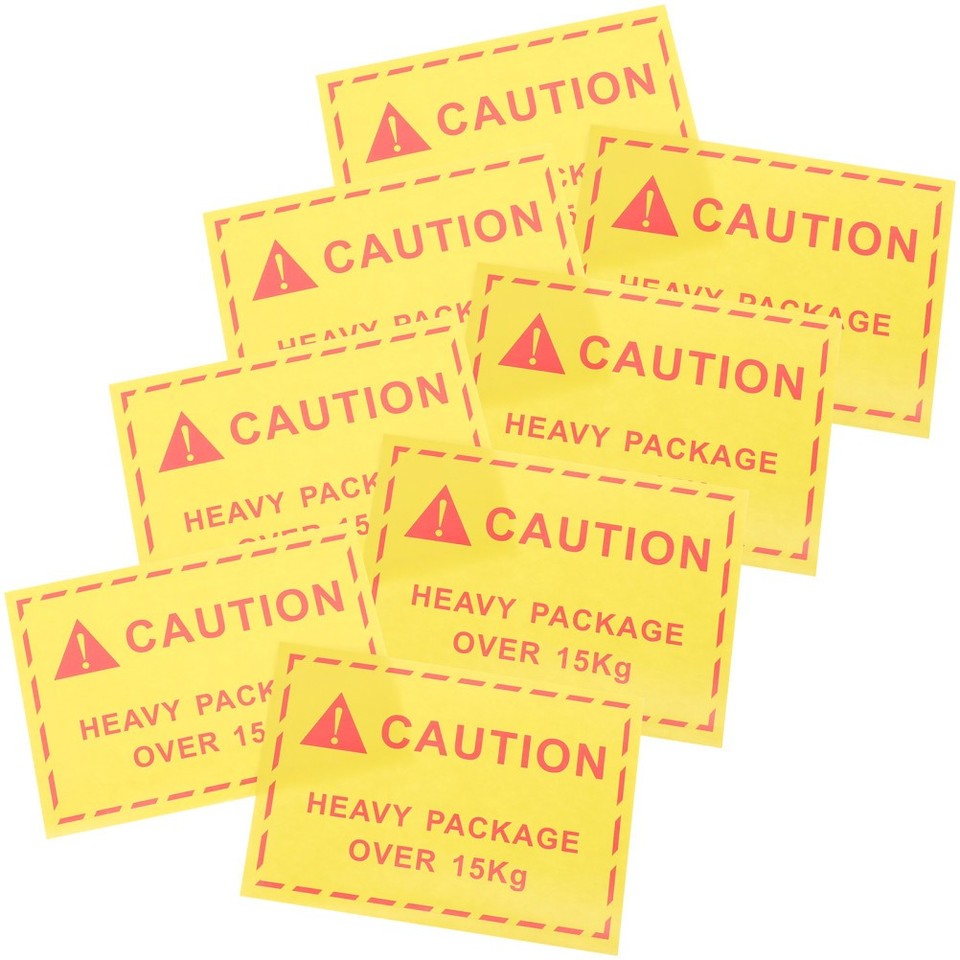 100 Pcs Heavy Objects Caution Sign Shipping Stickers Warning Label ...