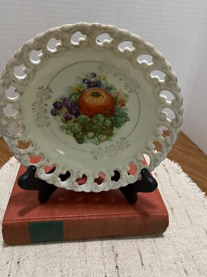 Vntg Betson Reticulated Edge Gold Rim Candy Dish | eBay