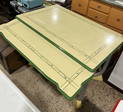 TEPCO 1940s Enamel Table 30” Trundle Stowed Leaf Top MCM Acacado Color ...