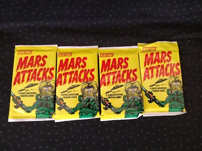 Mars Attacks Topps Heritage Attack From Space Card Pack Lot 4 Sealed ...