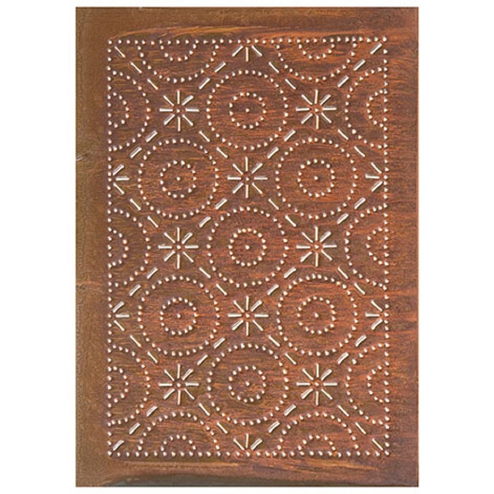 4 PUNCHED TIN PANELS Handcrafted Vertical Old Mill Design in 2 Country ...