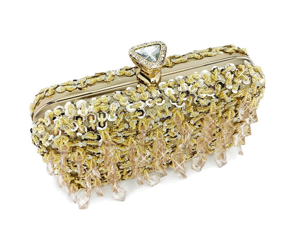 Women Evening Party Clutch Bag Sequins Bead Tassel Wedding Prom Purse ...