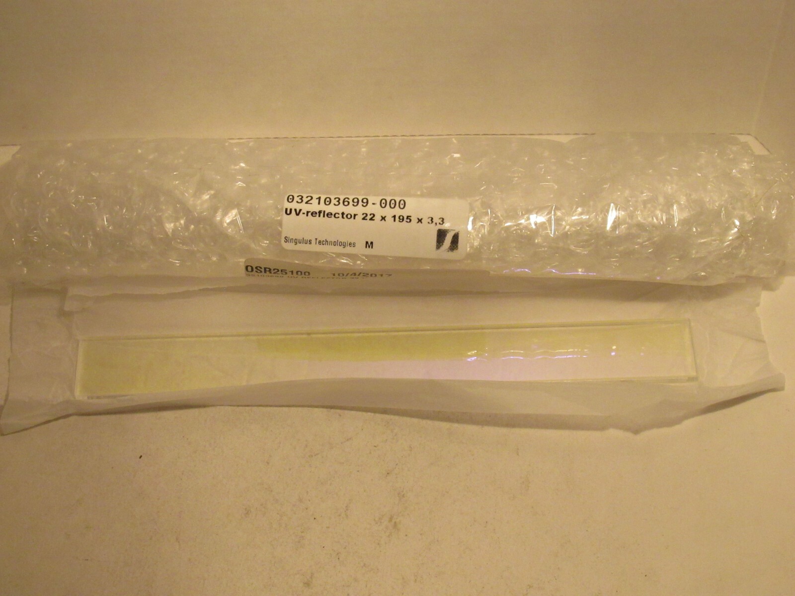 NEW SINGULUS 032103699-000 22 x 195 x 3,3 UV REFLECTOR FOR SPACELINE | eBay