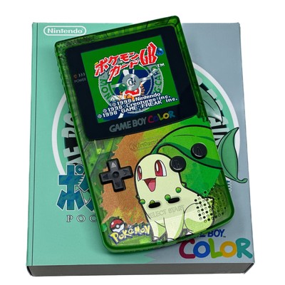 Nintendo Game Boy Color GBC Q5 XL Backlit IPS LCD Pokemon UV CHIKORITA ...