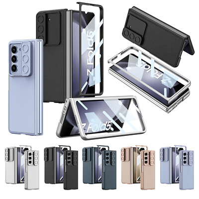 For Samsung Galaxy Z Fold5 Luxury Leather Slim Sliding Phone Case ...