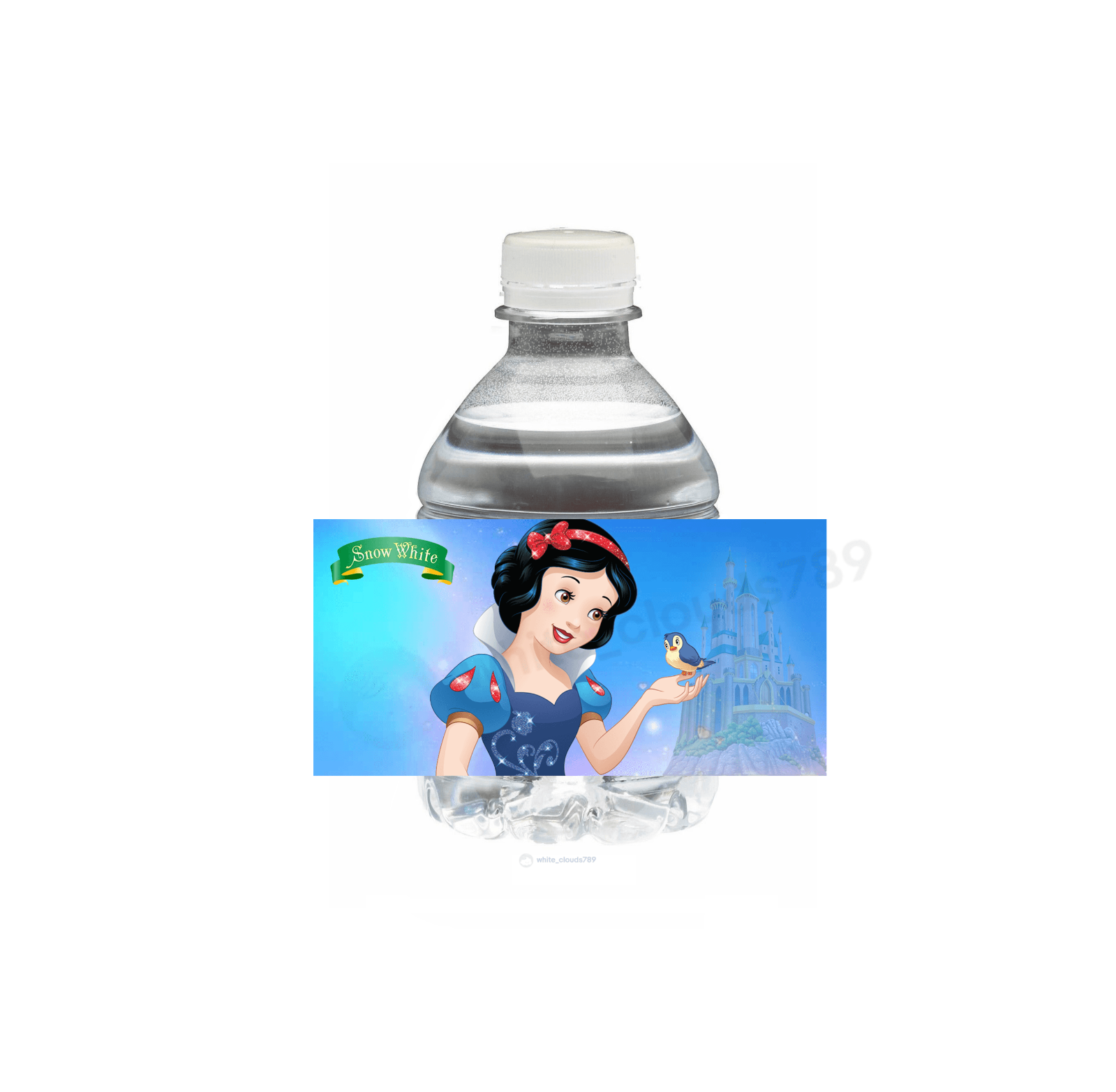 20 Snow White 2" x 4" Water Bottle Label Sticker Birthday Party Favor ...