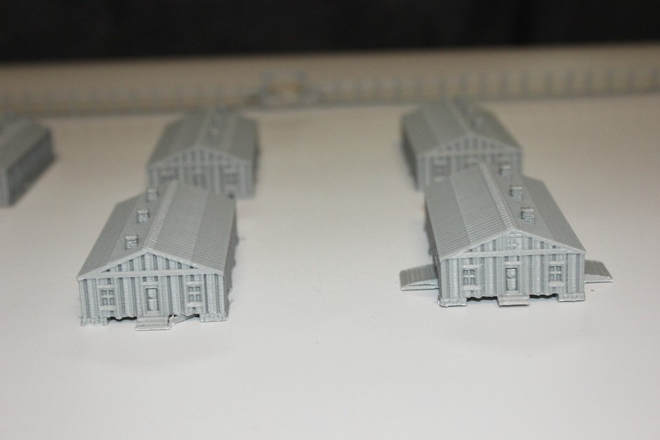 Z Scale 1/220 3D Printed POW Camp Gates Fence Barracks Hospital ...