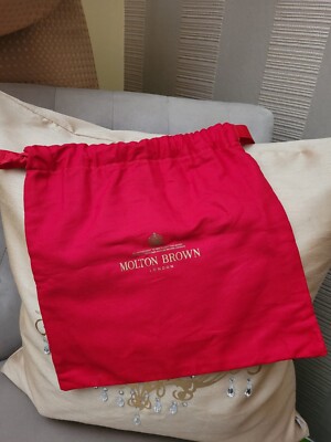 LARGE BRIGHT RED COTTON MOLTON BROWN DRAWSTRING GIFT BAG | eBay UK