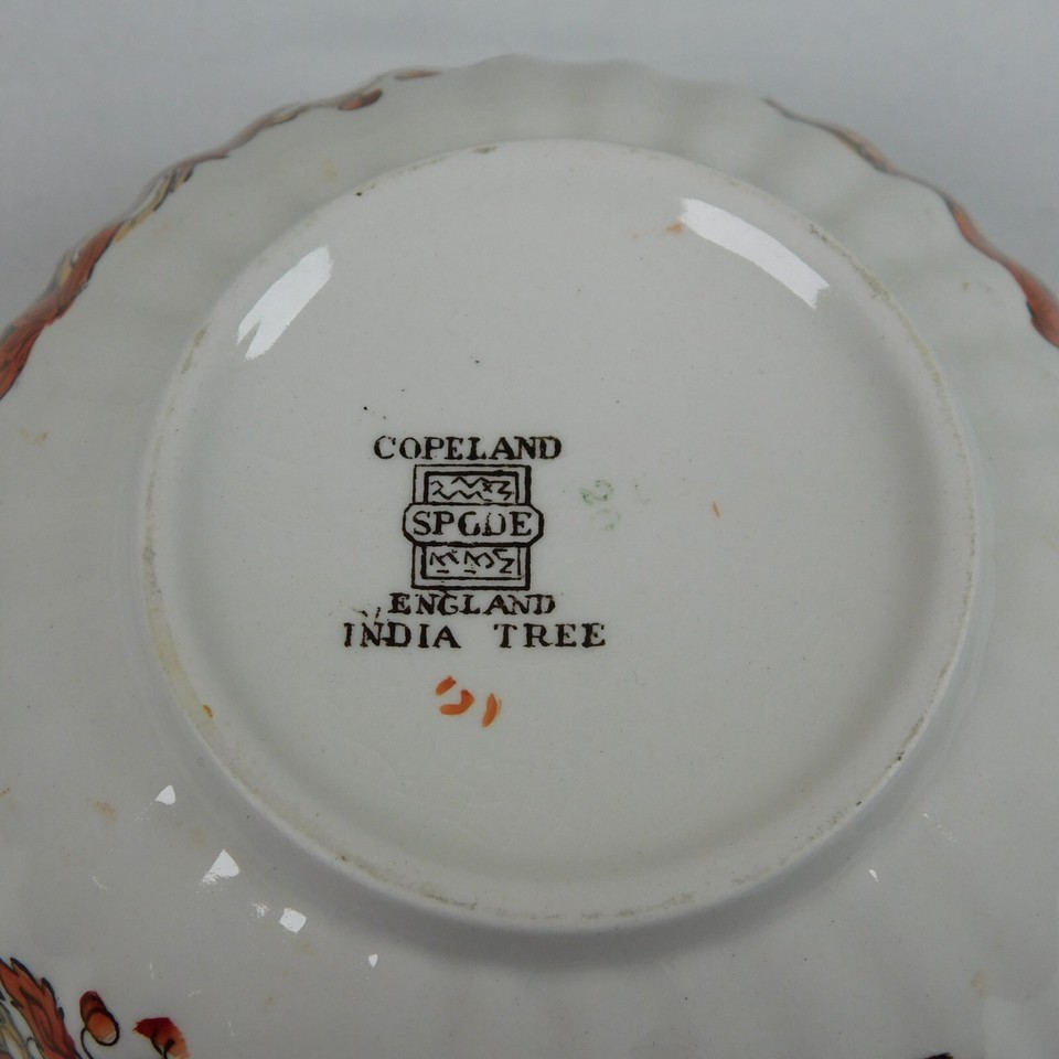 Spode Indian Tree Cranberry Bowl Old Backstamp 5 inches Scalloped ...