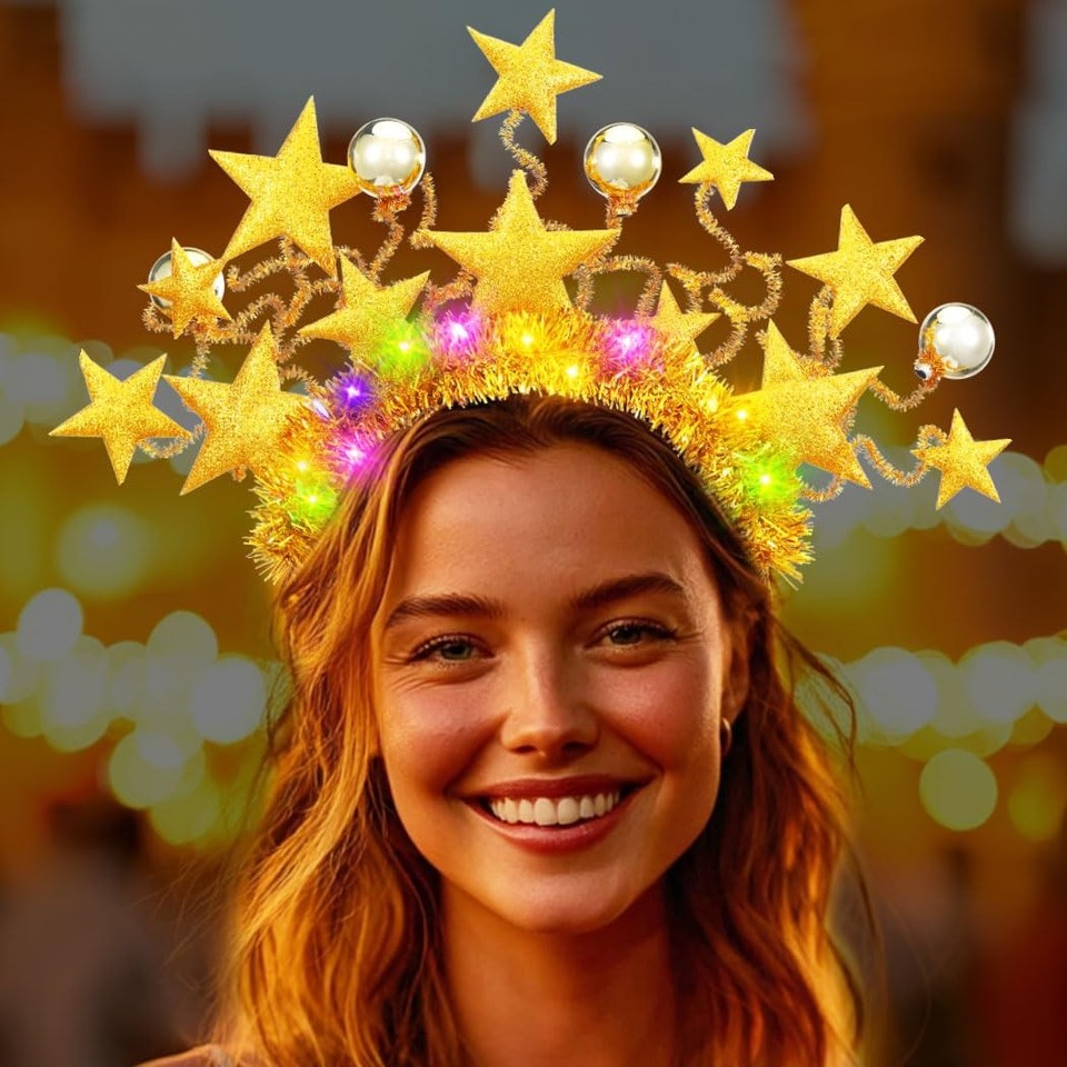 Light Up Star Headband Disco Headpiece Rave Costume Party Hair ...