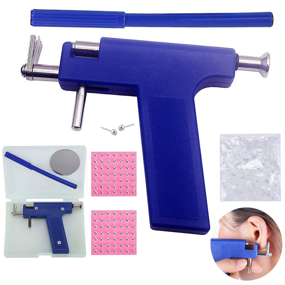 Ear Piercing Tool Kit, 98Pcs Ears Nose Navel Lip Piercer Machine Studs ...